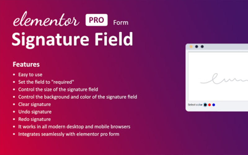 Signature Field For Elementor Form V1.7.0 - Theme Và Plugin Wordpress ...